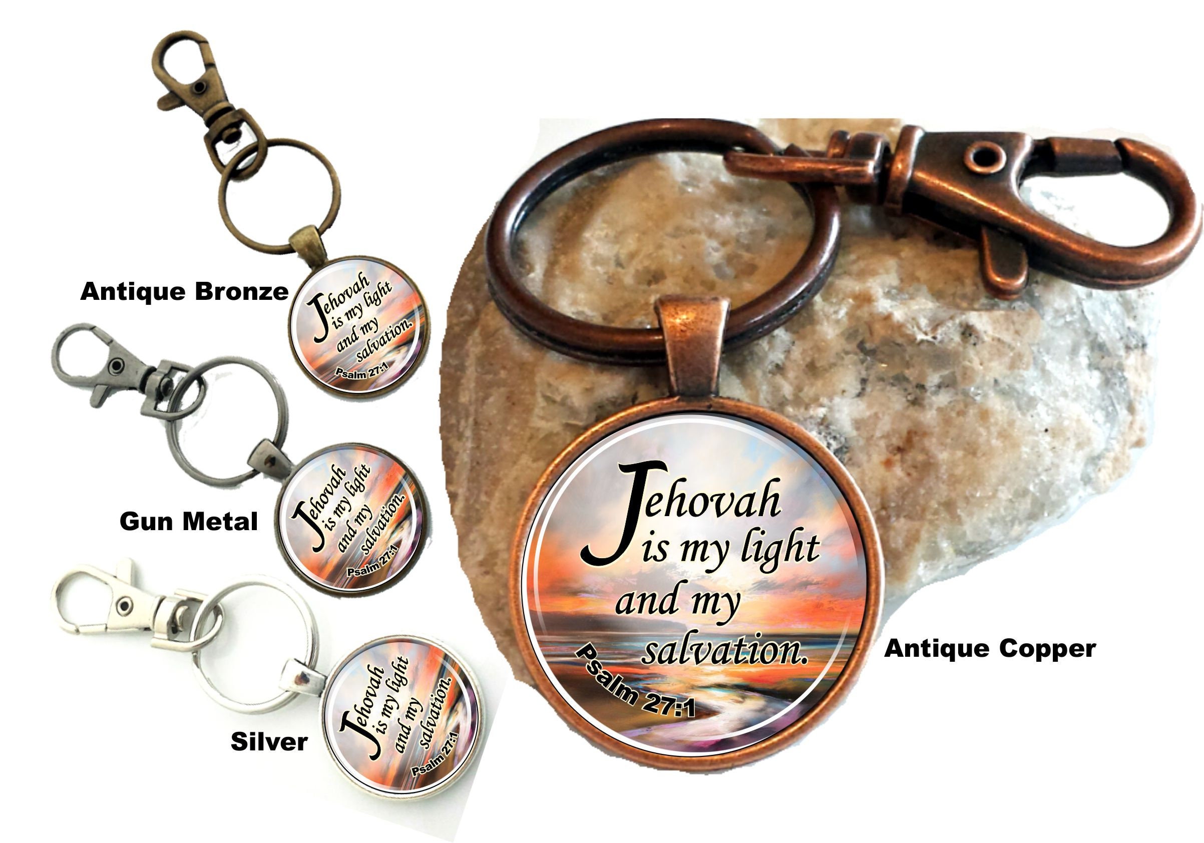 JW Gifts/round Key Ring With Clip/'jehovah is My Light and - Etsy