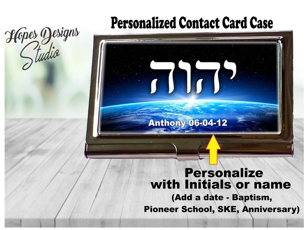 JW Ministry Contact Card Case/earth View Tetragrammaton/personalize ...