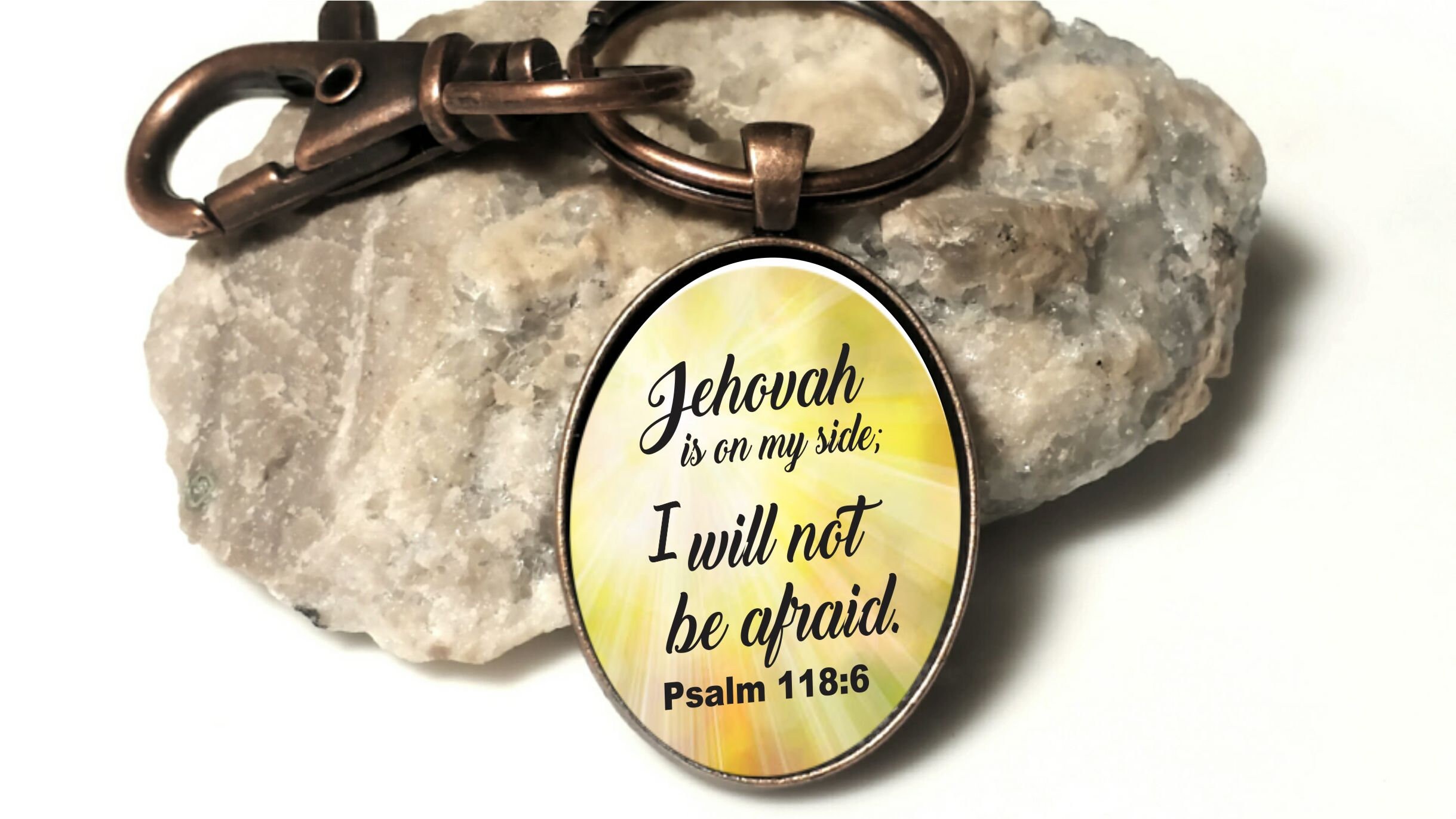 JW Gifts/oval Key Ring With Clip/'jehovah is on My Side. I Will Not Be ...