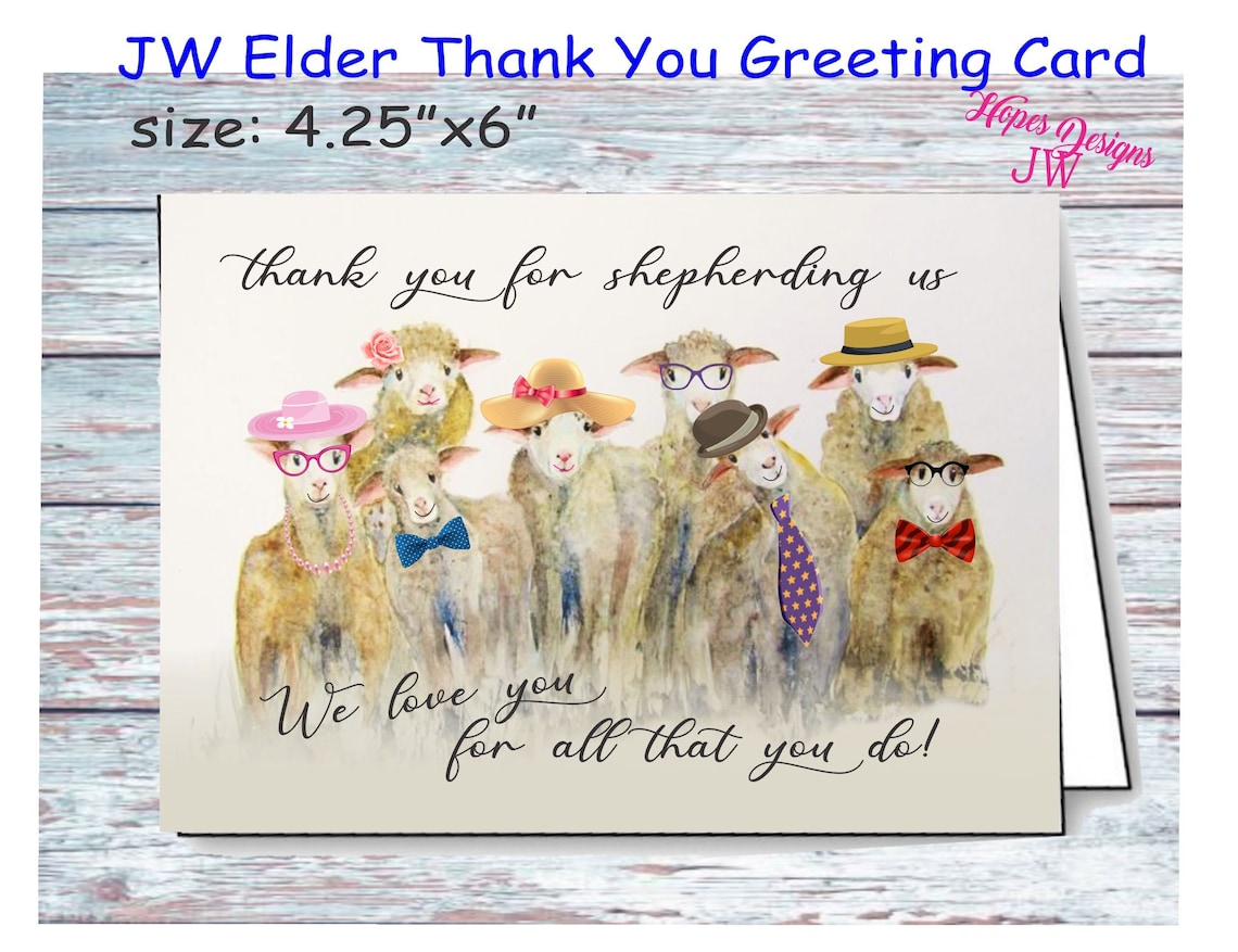 JW Elder Thank You Card: Congregation Sheep Design - JW Gifts - Etsy