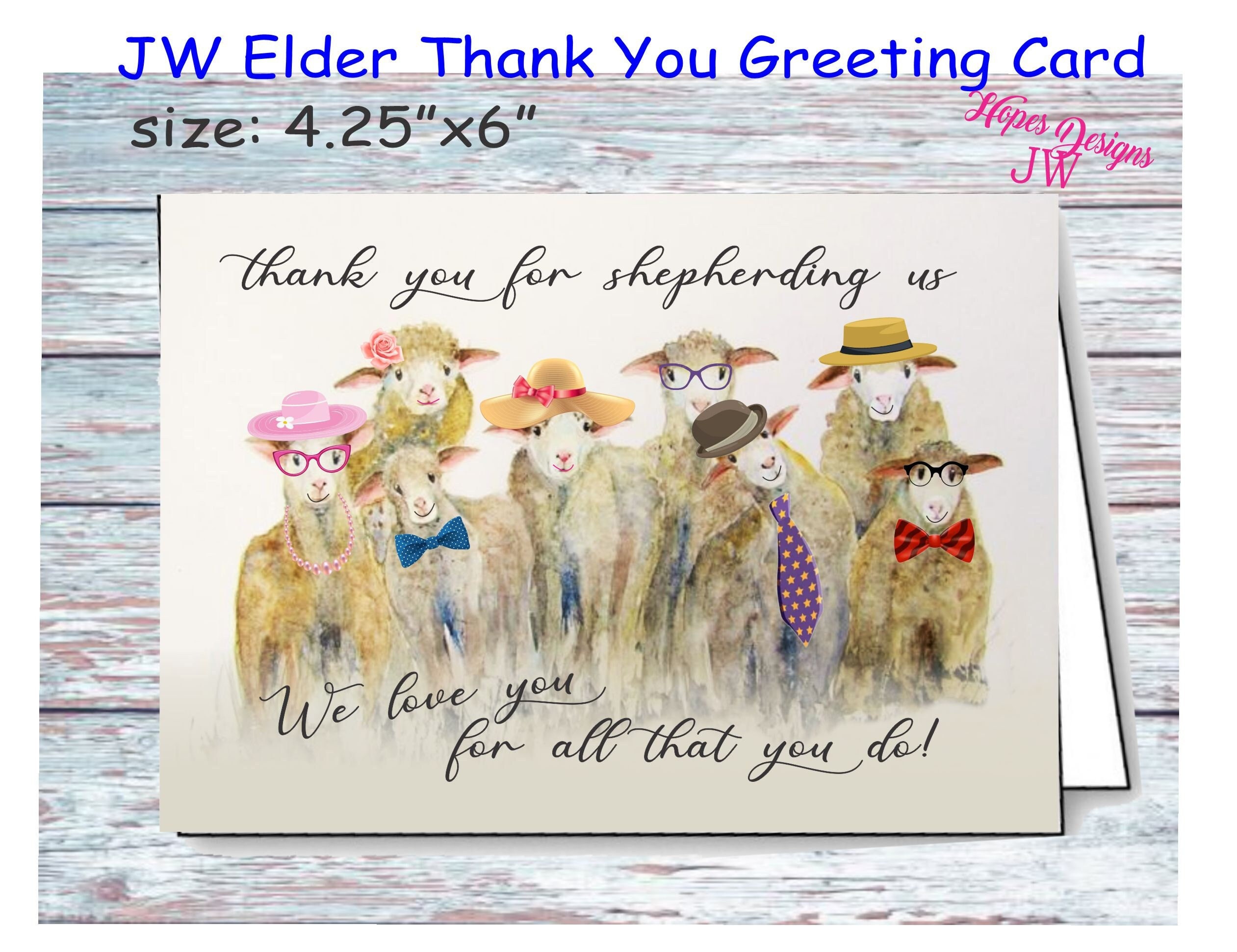 JW Elder Thank You Card: Congregation Sheep Design - JW Gifts - Etsy