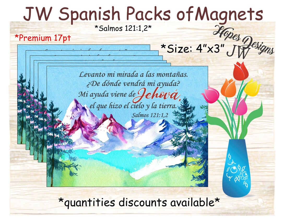 JW Spanish Refrigerator Magnets - 4"x3" - Flexible Vinyl - JW Gifts - Etsy