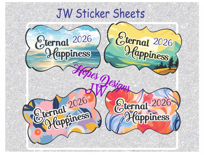 JW 2026 Convention Stickers: Eternal Happiness - Decorative Frame (18 ...