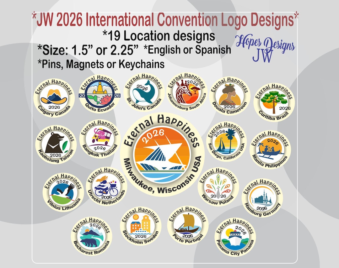 JW 2026 International Convention Logo Pin, Magnet, Keychain - 1.5" & 2. ...