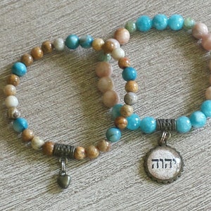 JW Gifts/semi-precious Stone Bracelets With Charm/stretch Stackable ...