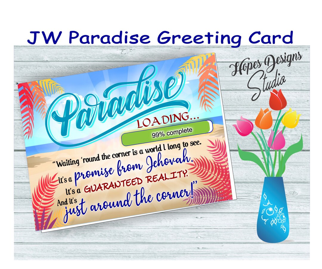 JW Gifts/jw Greeting Card/paradise Loading Design/jw Encouragement Card ...