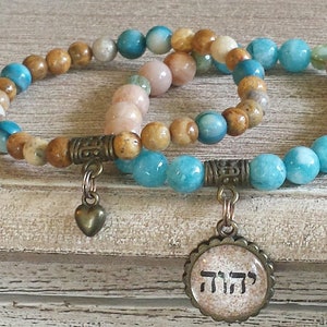 JW Gifts/semi-precious Stone Bracelets With Charm/stretch Stackable ...