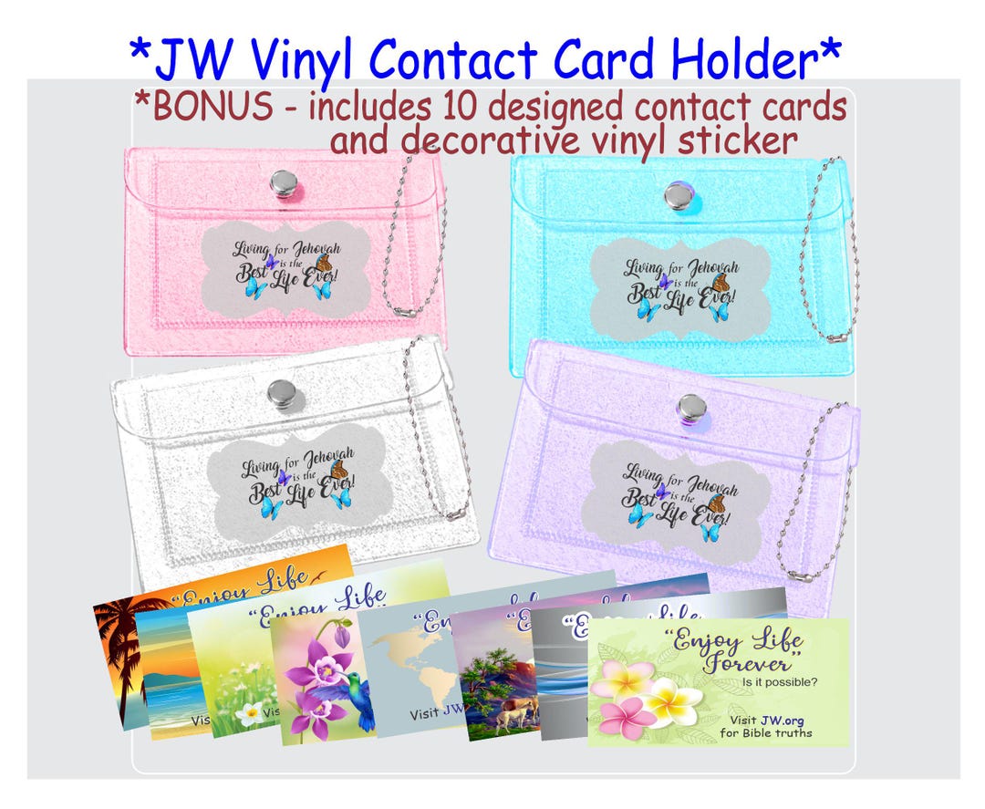 JW Ministry Vinyl Contact Card Case With Sticker & Cards - Etsy