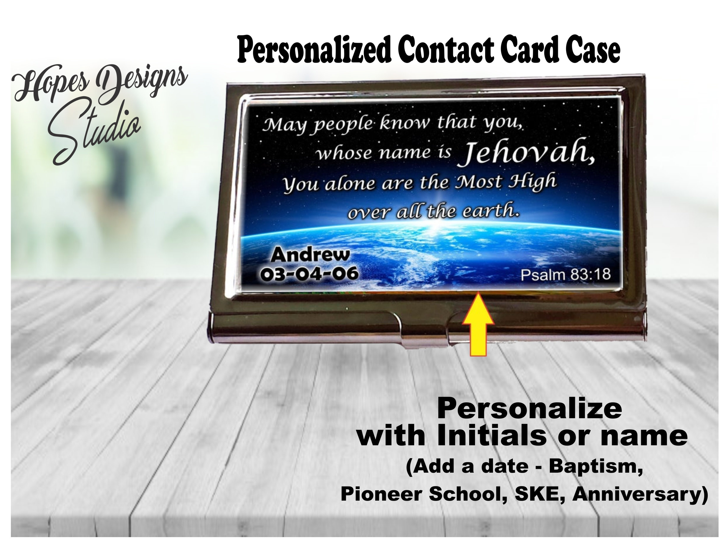 JW Ministry contact card case/Psalm 83:18 earth view | Etsy