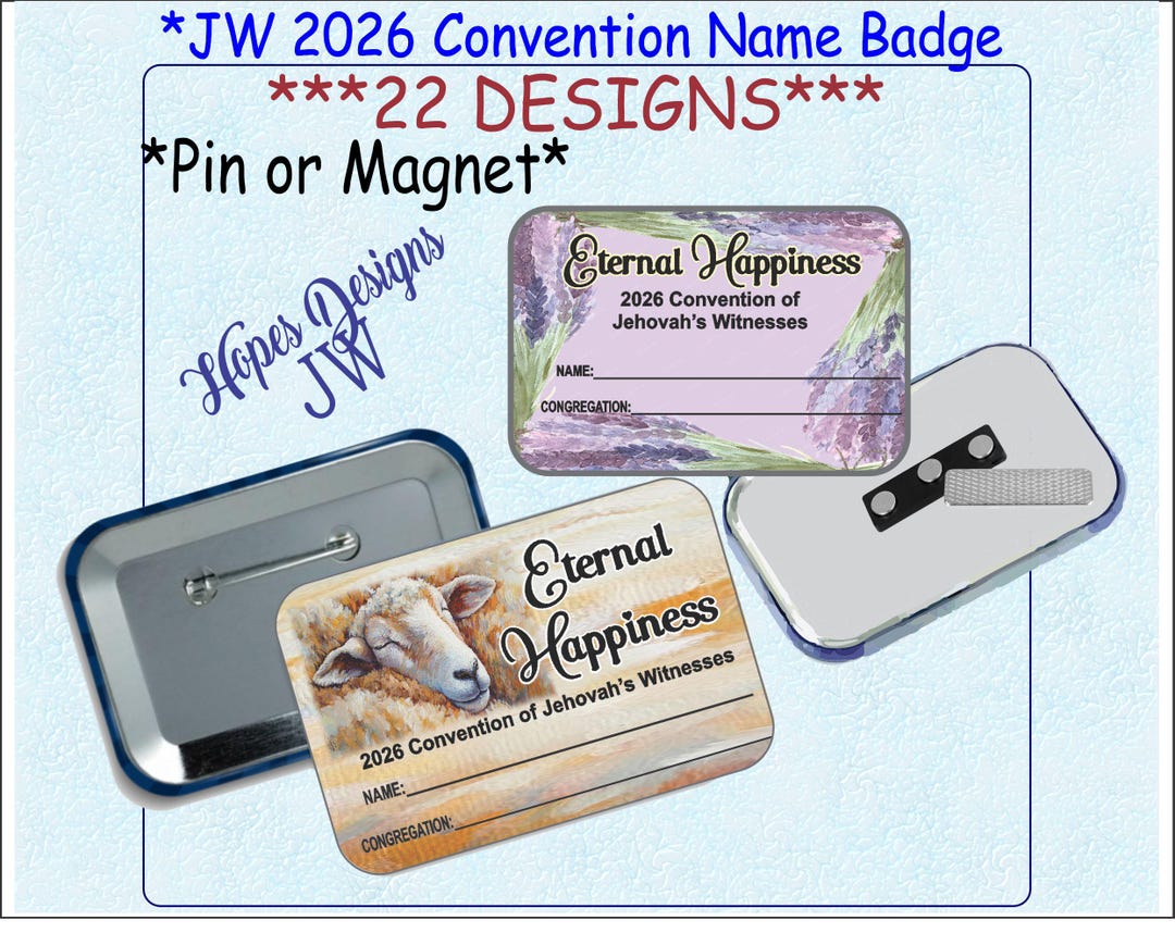 JW 2026 Convention Name Badge: Pin or Magnet, 22 Designs - Etsy