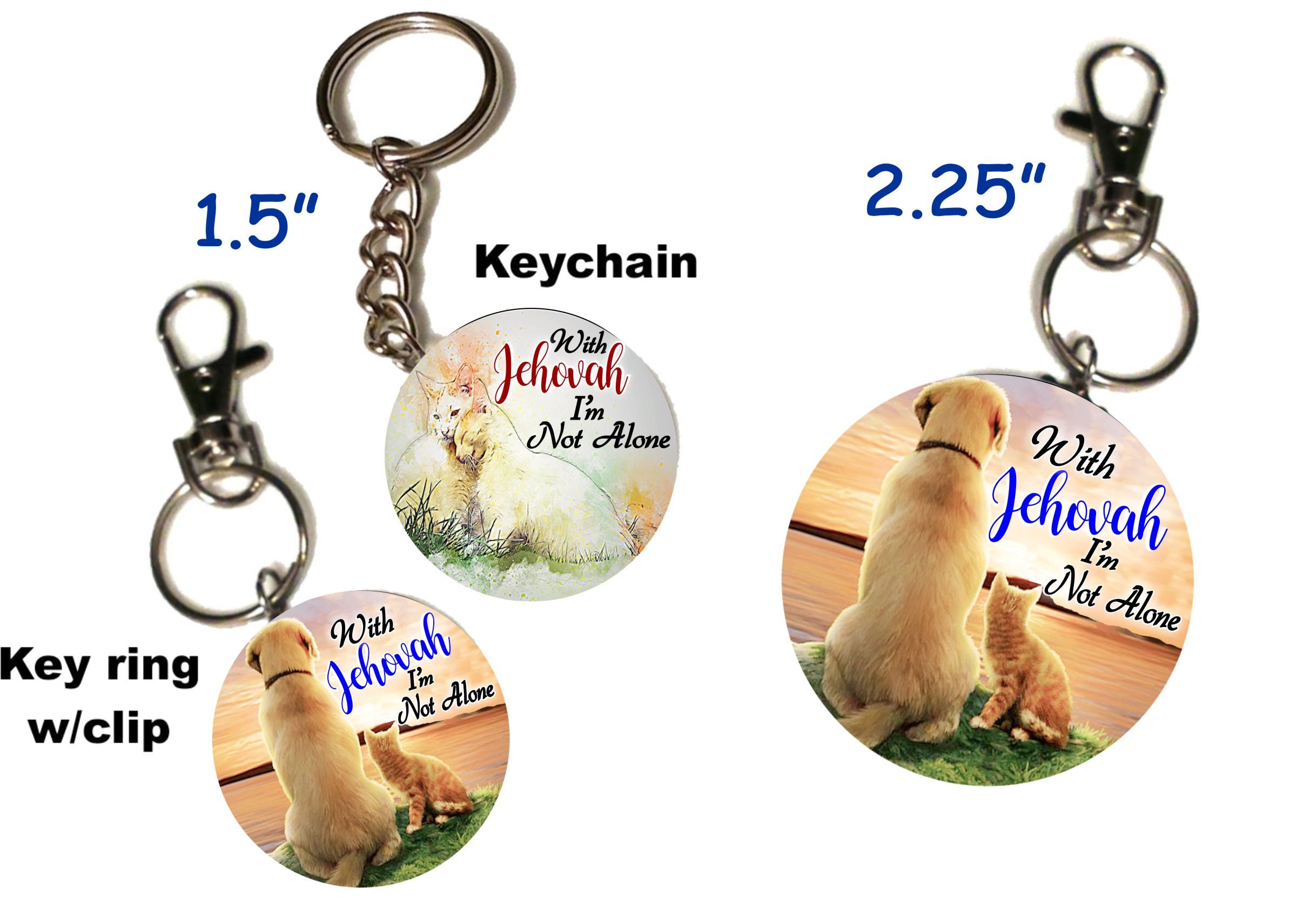 JW Gifts/1.5 & 2.25 Pin Magnet Keychain/with - Etsy
