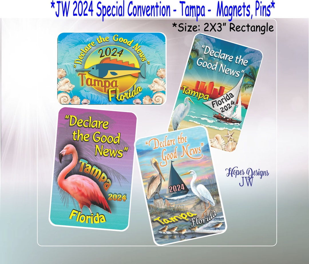 JW Gifts/2024 Special Convention Tampa /4 Designs/rectangle Pins and ...