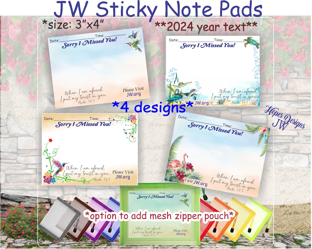 JW Ministry Sticky Notes Sorry I Missed You Visit Jw.org 2024 Year Text ...