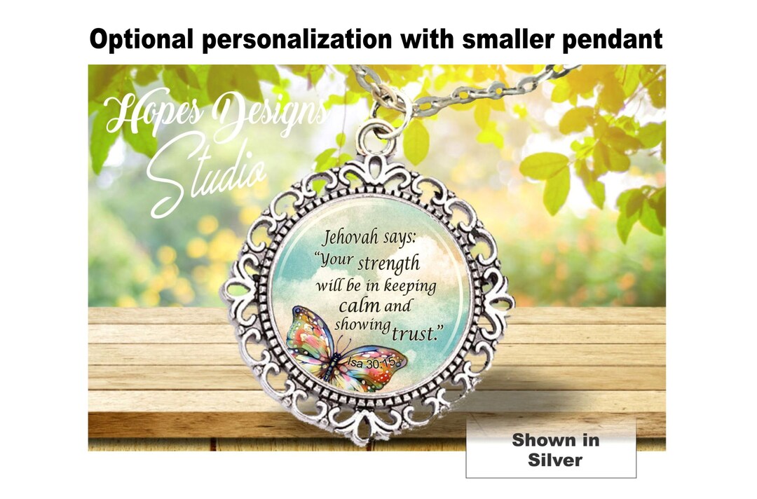 JW Necklace - Isaiah 30:15 - Personalize Option - JW Gifts - Etsy