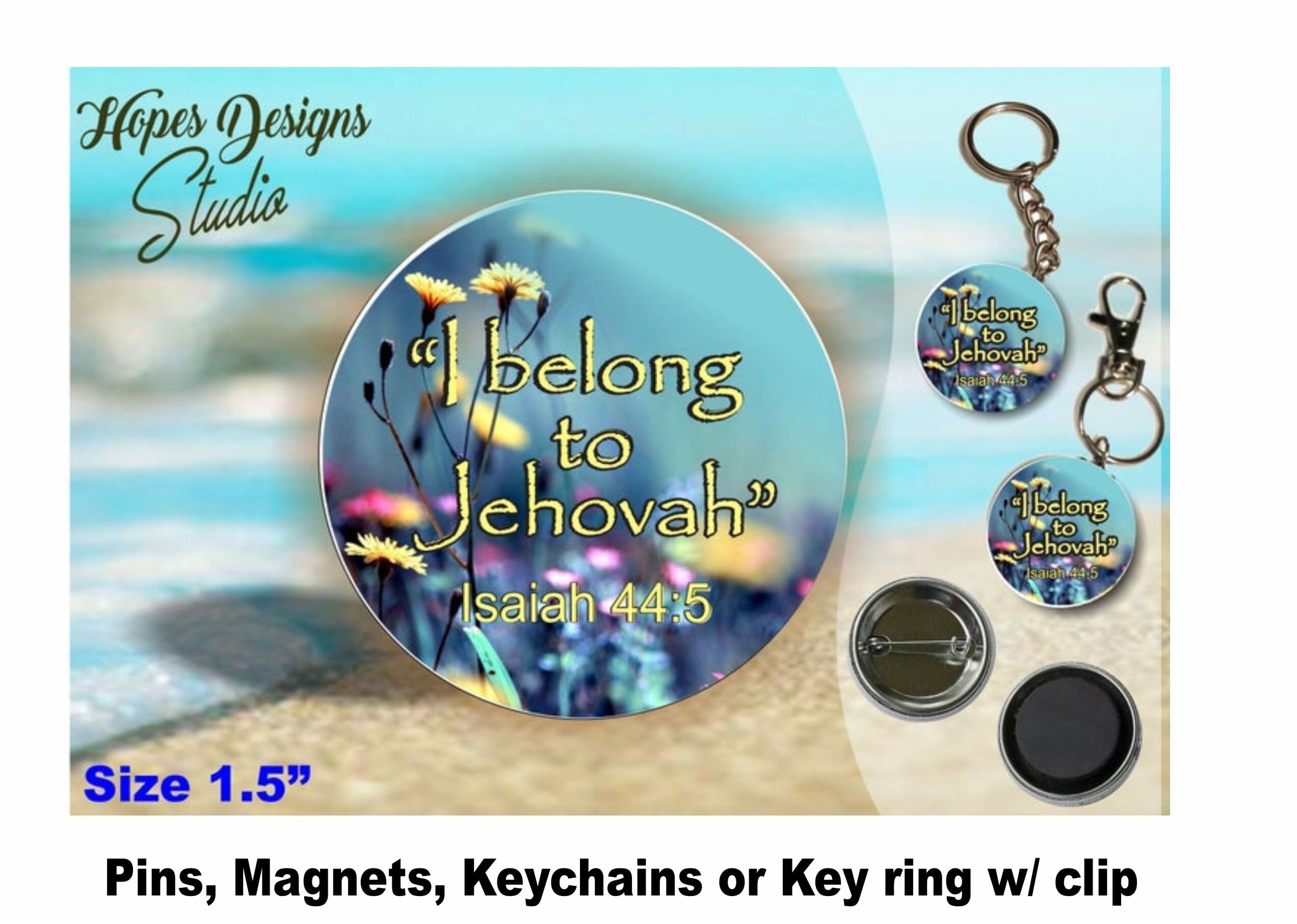 JW Gifts/1.5 Pin Magnet Keychain Bag Acessory/'i - Etsy