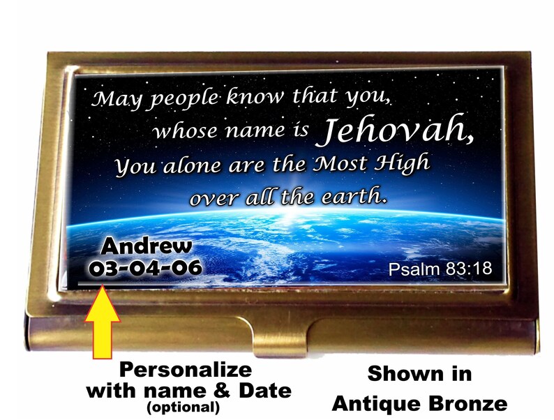 JW Ministry contact card case/Psalm 83:18 earth view | Etsy