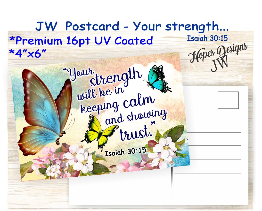 JW Geschenke/2021 Jahrespostkarte Jesaja 30:15/Schmetterling - Etsy.de