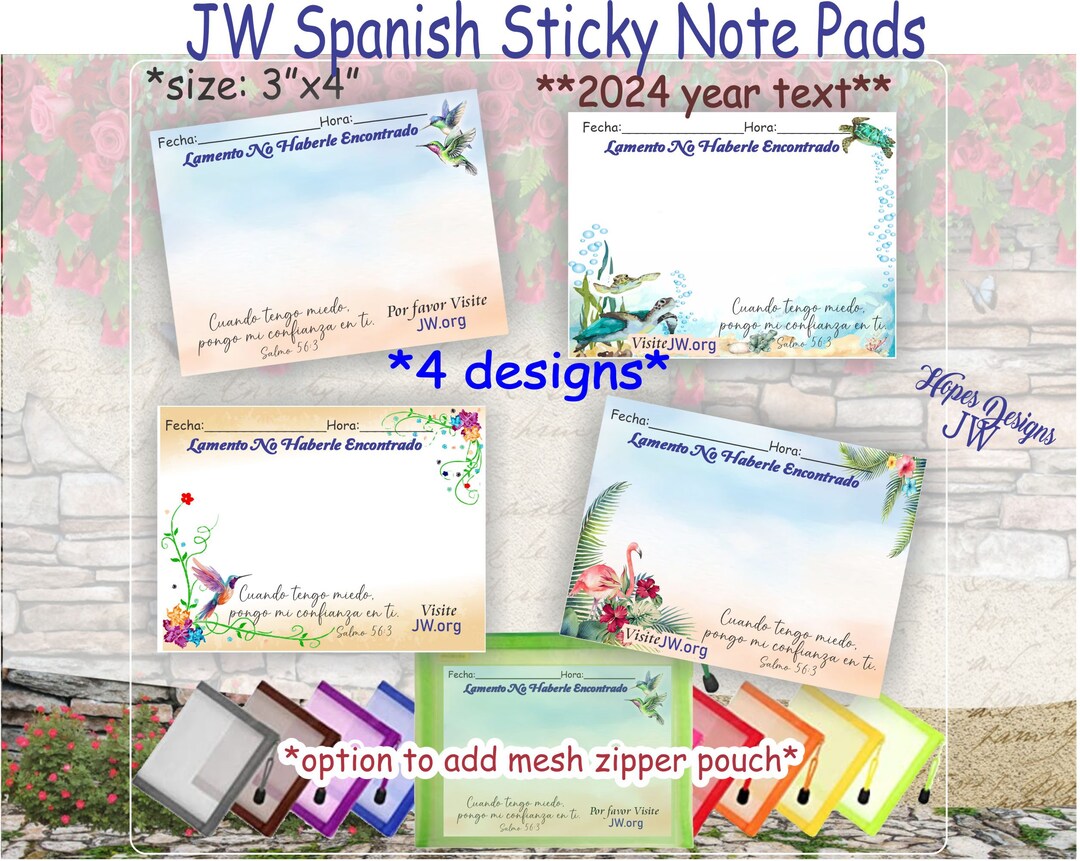 JW SPANISH Ministry Sticky Notes Sorry I Missed You Visit Jw.org 2024 ...