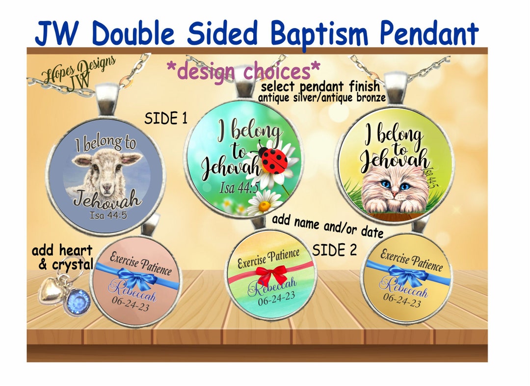JW Double-sided Baptism Pendant/exercise Patience 2023 3 Design Choices ...