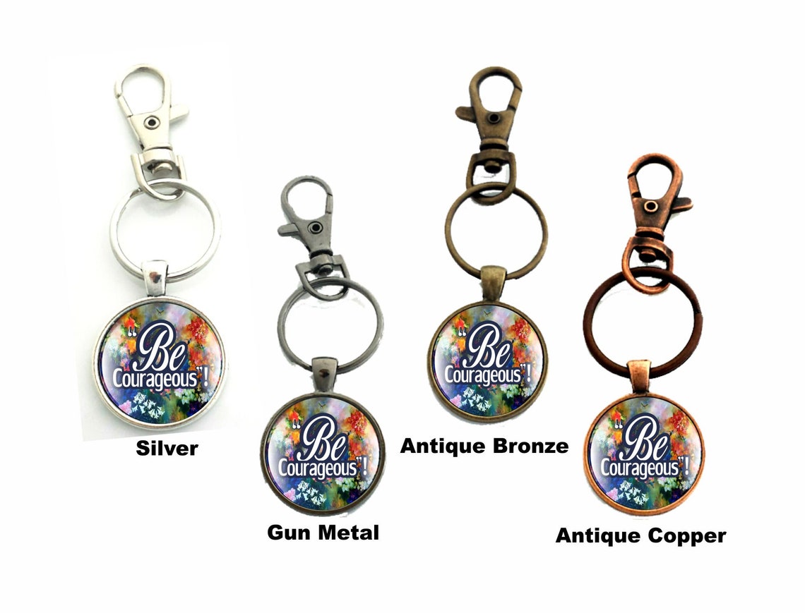 JW Gifts/jw Key Ring With Clip/'be Courageous' Floral | Etsy