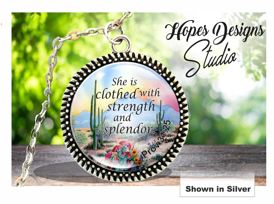 JW Gifts/jw Necklace 'she is Clothed With Strength and - Etsy