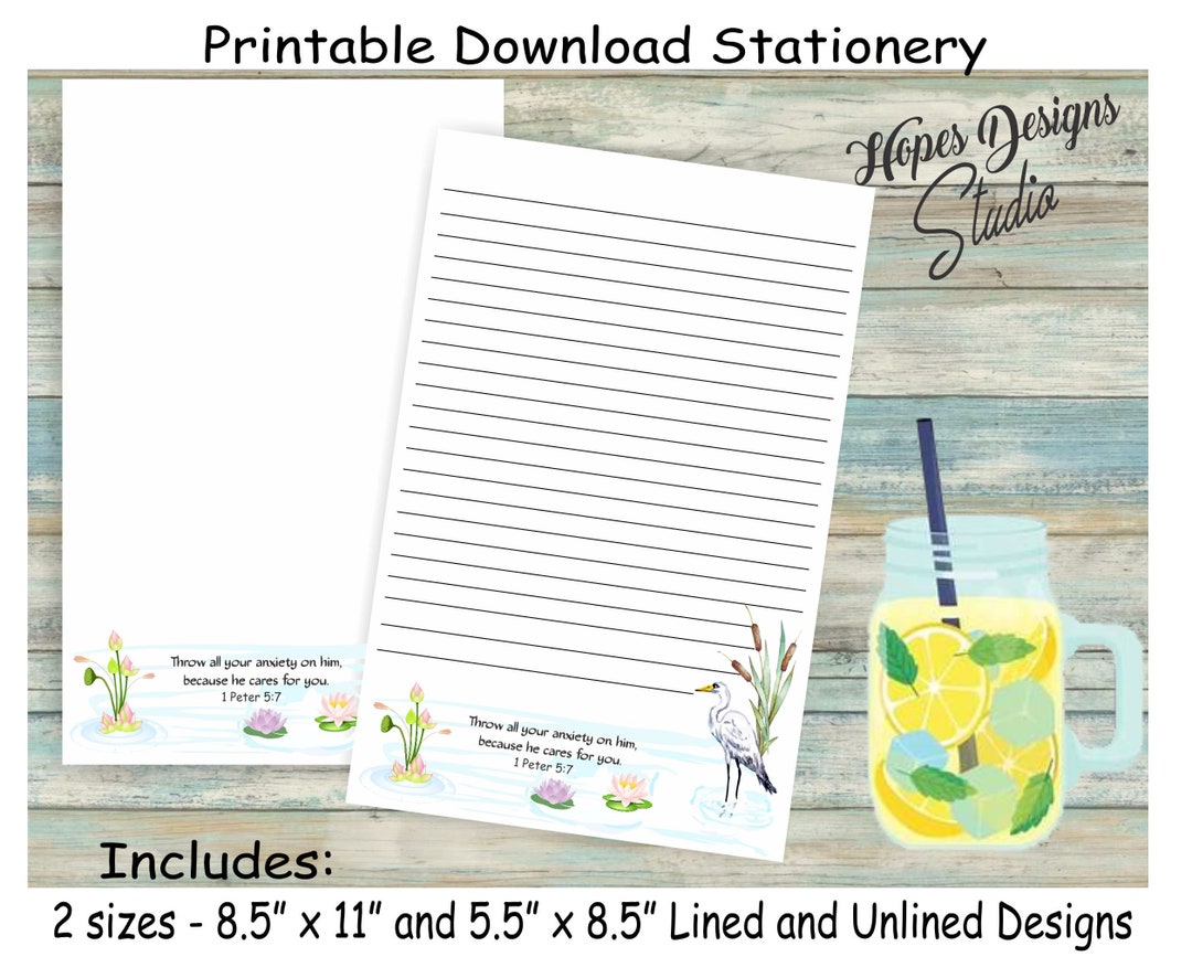 Egret Pond Stationery: JW Letter Writing Paper (PDF & Word) - Etsy UK