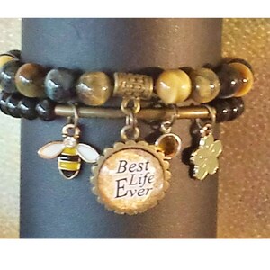 JW Gifts/semi-precious Stone Bracelets With Charm/stretch Stackable ...