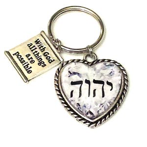 JW Tetragrammaton Heart Key Ring With Charm/jw Gifts/jw Accessory/charm ...