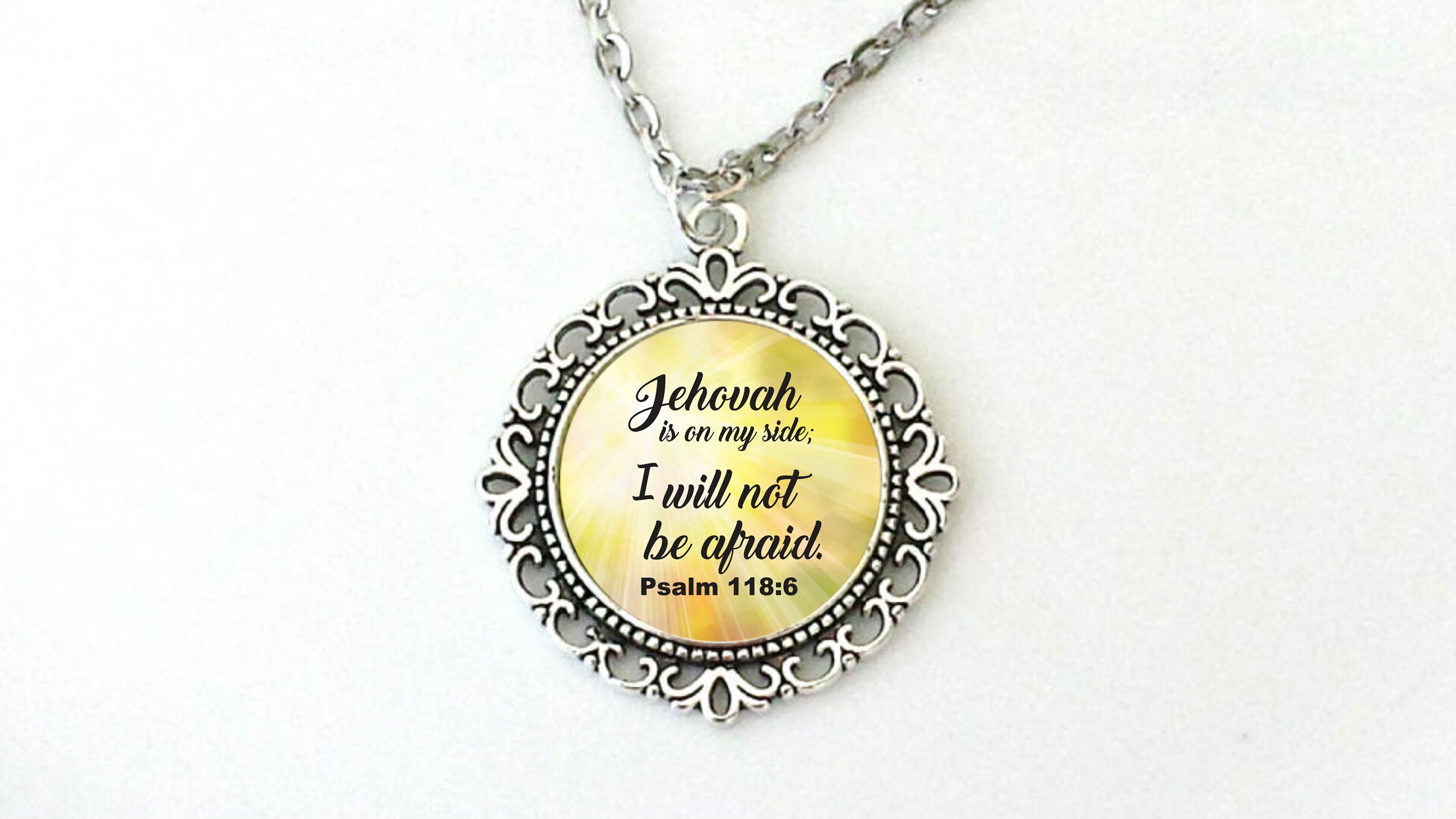 JW Pendant Necklace/'jehovah is on My Side; I Will Not Be Afraid' Psalm ...
