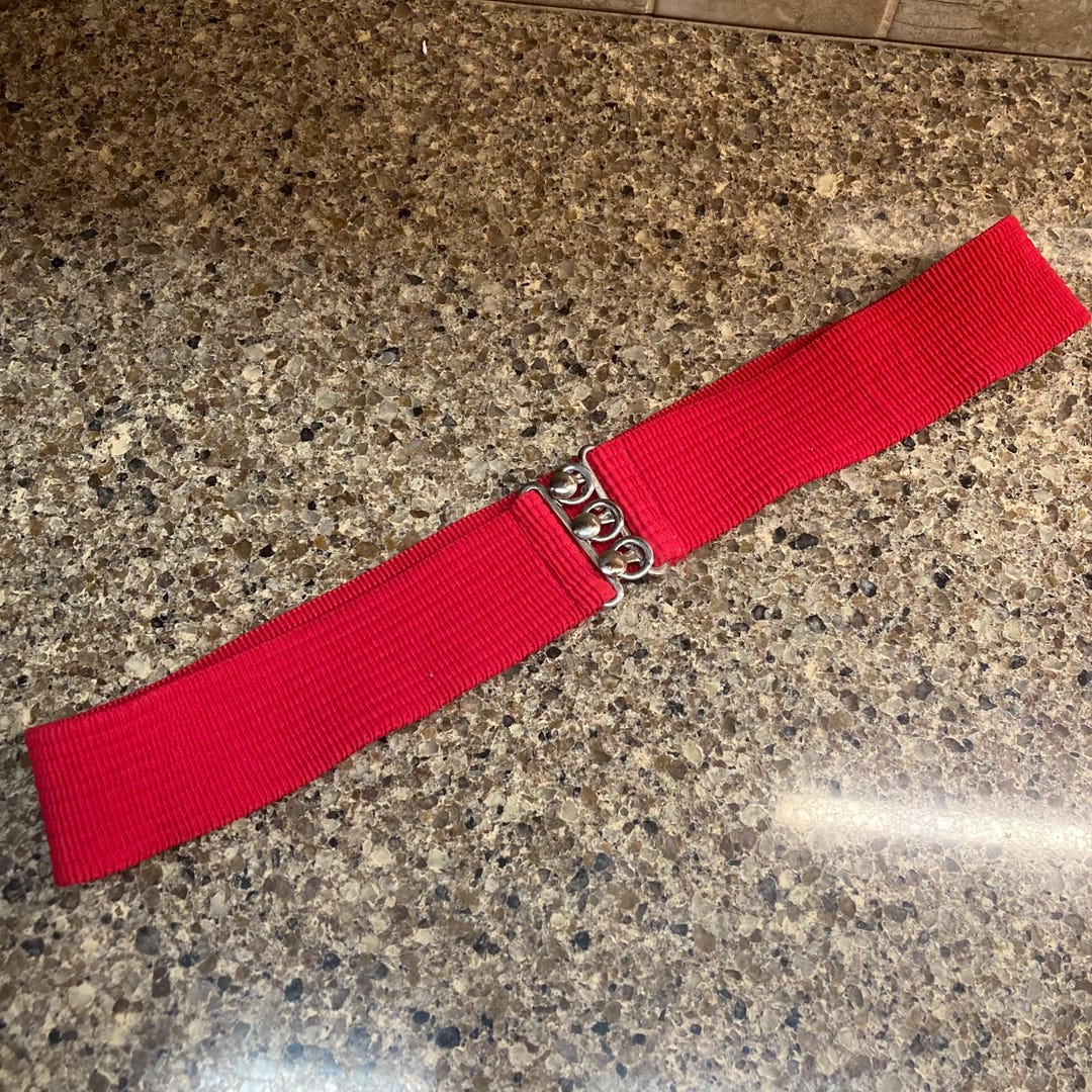 1950s RED Stretch Belt | 50s Stretchy Wide Elastic Belt | Malco Modes ...
