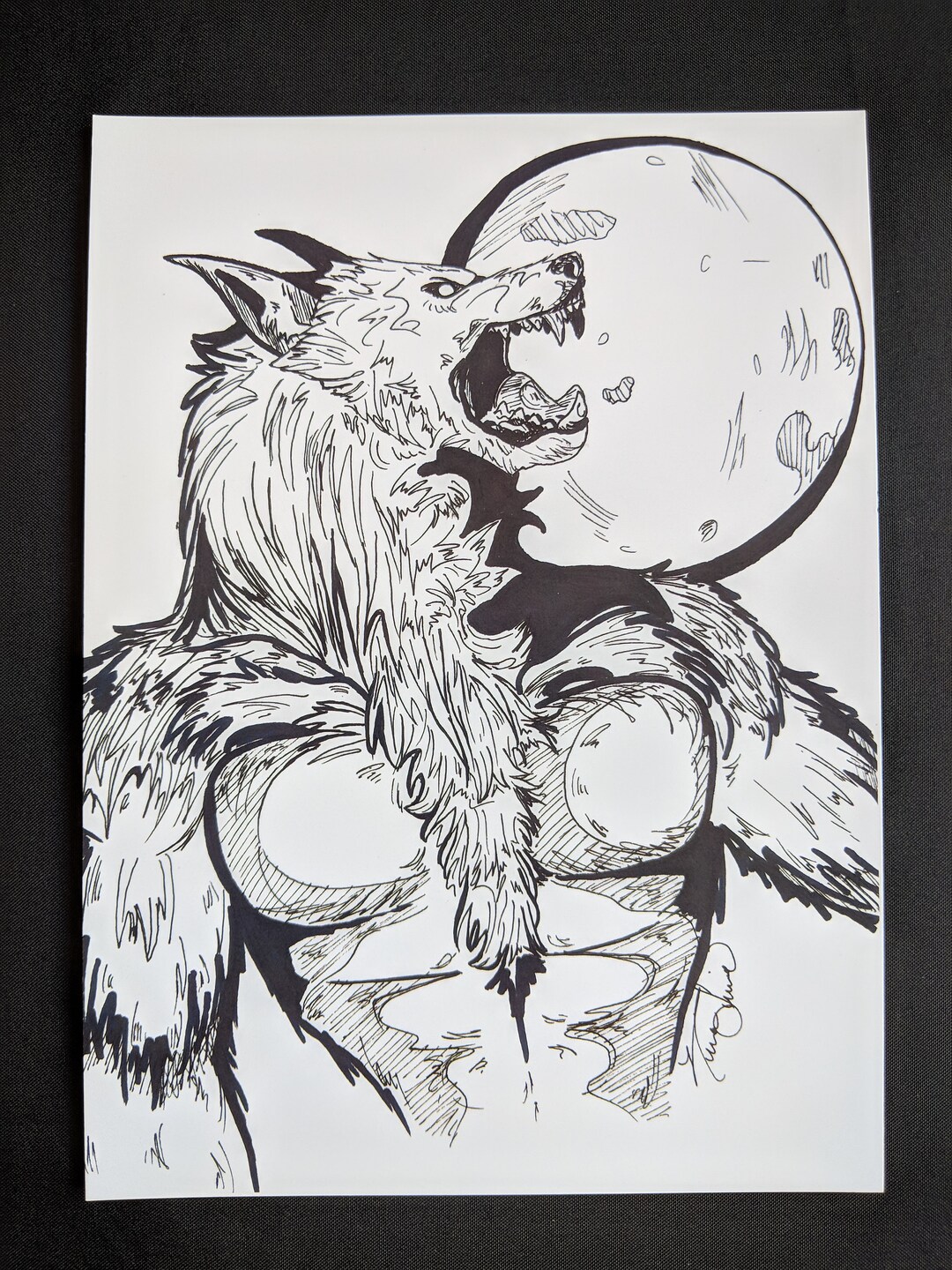 Werewolf // INKTOBER // Digital Print - Etsy