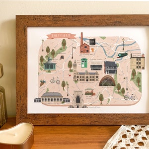 Sheffield Map, Illustrated Map of Sheffield, Sheffield Poster ...