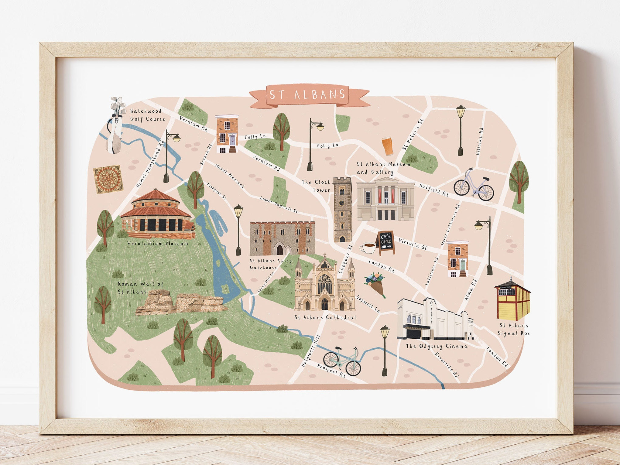 St Albans Map Illustrated Map of St Albans St Albans Poster - Etsy