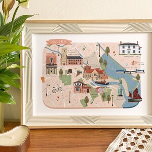 Maldon Map, Illustrated Map of Maldon, Maldon Poster, Maldon Print ...