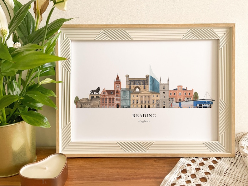 Reading Skyline Print, Reading Cityscape, Reading Wall Art, Reading ...