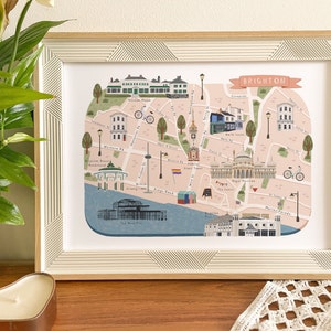 Brighton Map, Illustrated Map of Brighton, Brighton Poster, Brighton ...