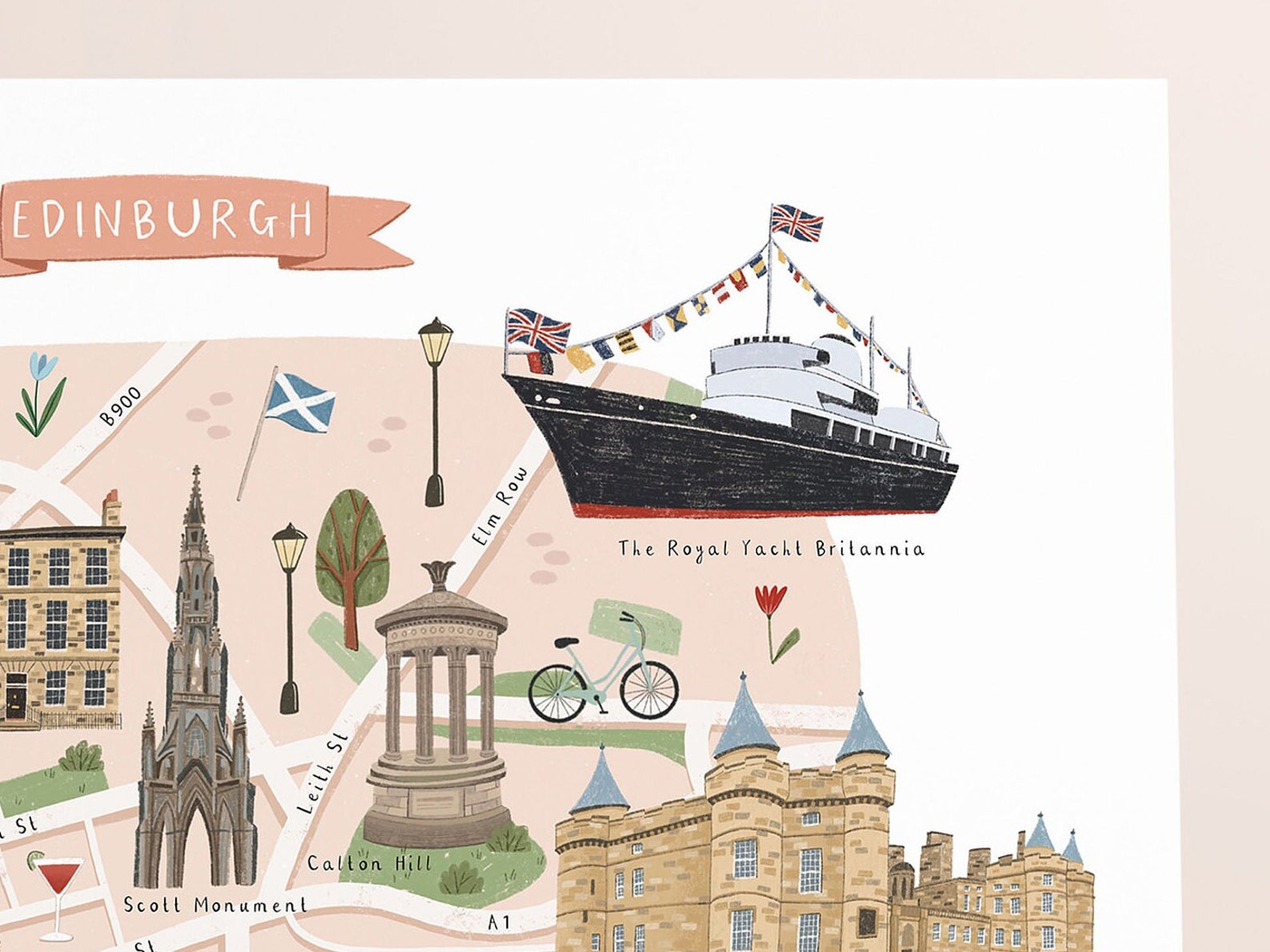 Edinburgh Map Illustrated Map of Edinburgh Edinburgh Print - Etsy Australia