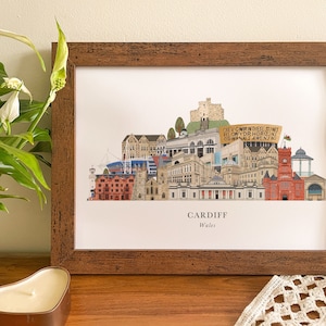 Cardiff Skyline Print V2, Cardiff Poster, Cardiff Cityscape, Cardiff ...