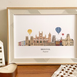Bristol Skyline Print, Bristol Cityscape, Bristol Wall Art, Bristol ...