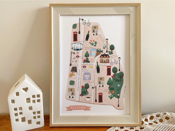 Dalston Map Illustrated Map of Dalston Dalston Print - Etsy