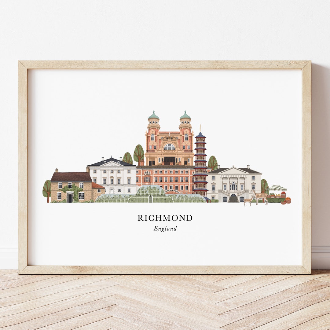 Richmond Skyline Print, Hand Drawn Illustrated Richmond Poster ...