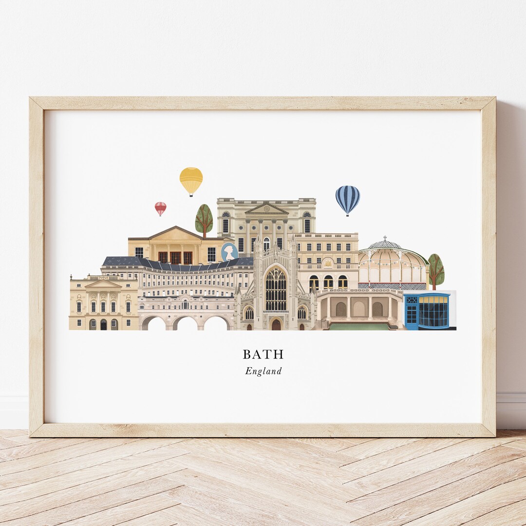 Bath Skyline Print, Bath Cityscape, Bath Wall Art, Bath Gift, Bath ...