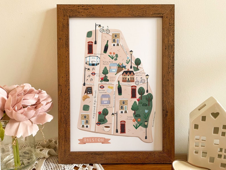 Dalston Map Illustrated Map of Dalston Dalston Print - Etsy