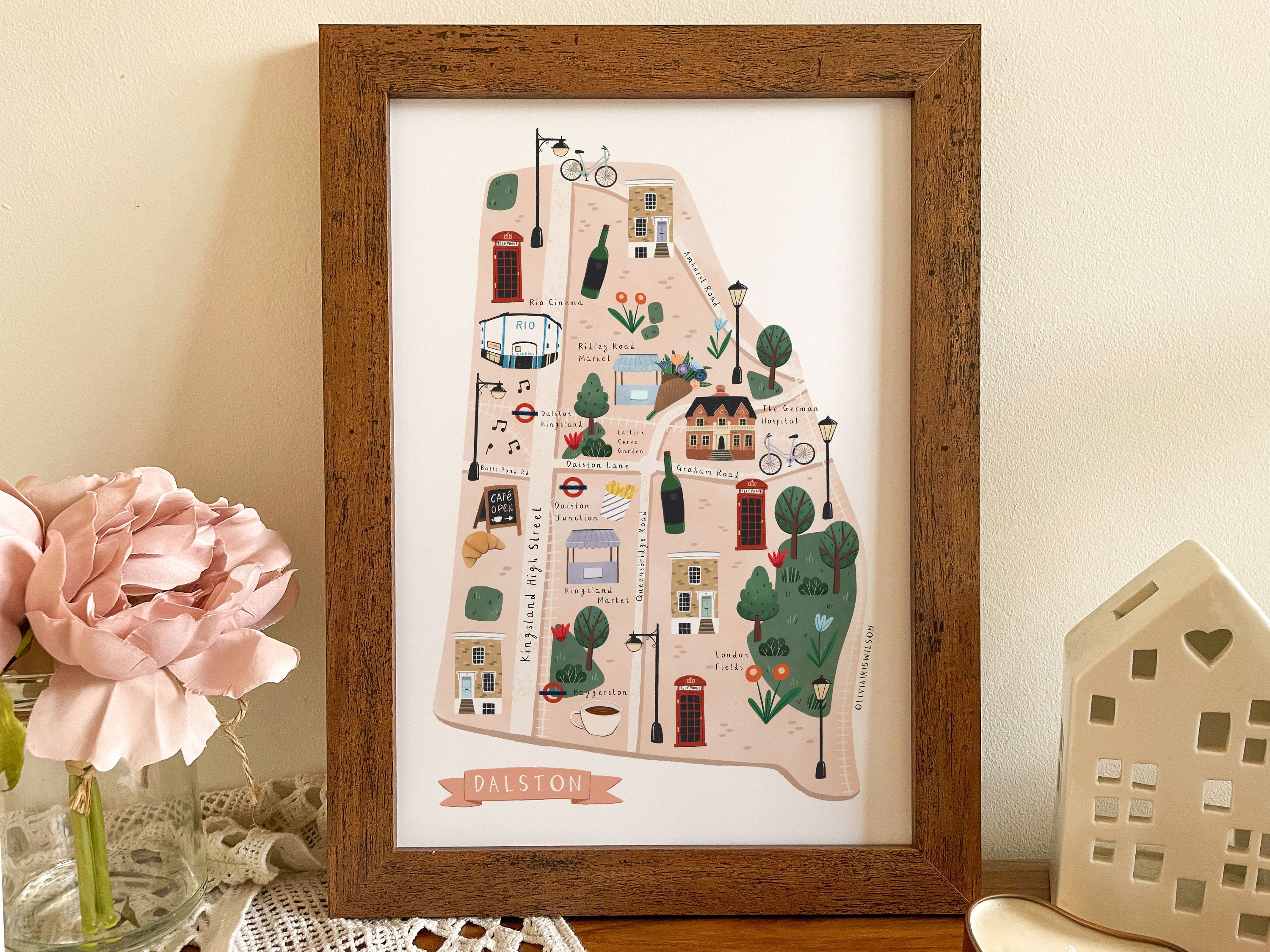 Dalston Map Illustrated Map of Dalston Dalston Print - Etsy