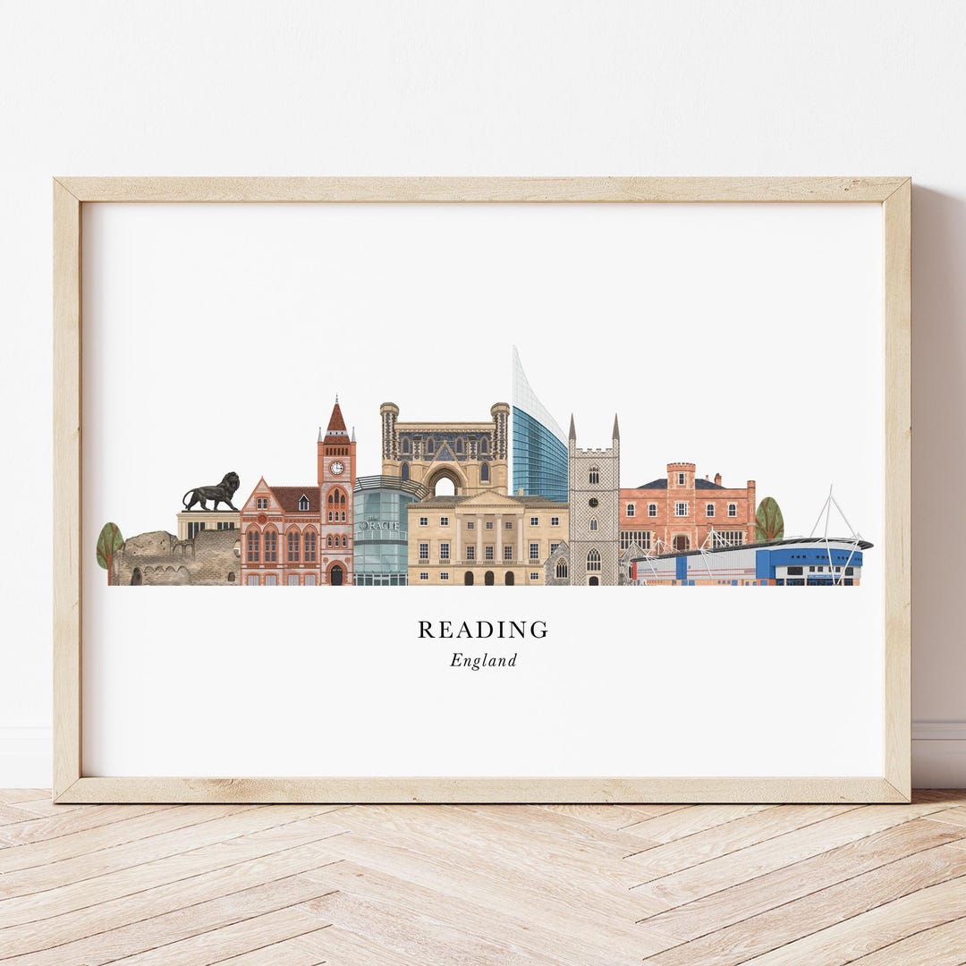 Reading Skyline Print, Reading Cityscape, Reading Wall Art, Reading ...