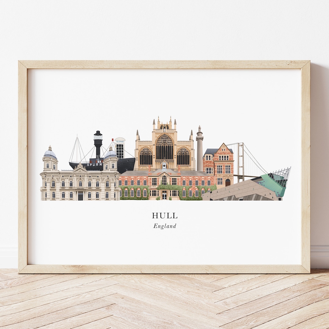Hull Skyline Print, Hull Cityscape, Hull Wall Art, Hull Gift, Hull ...