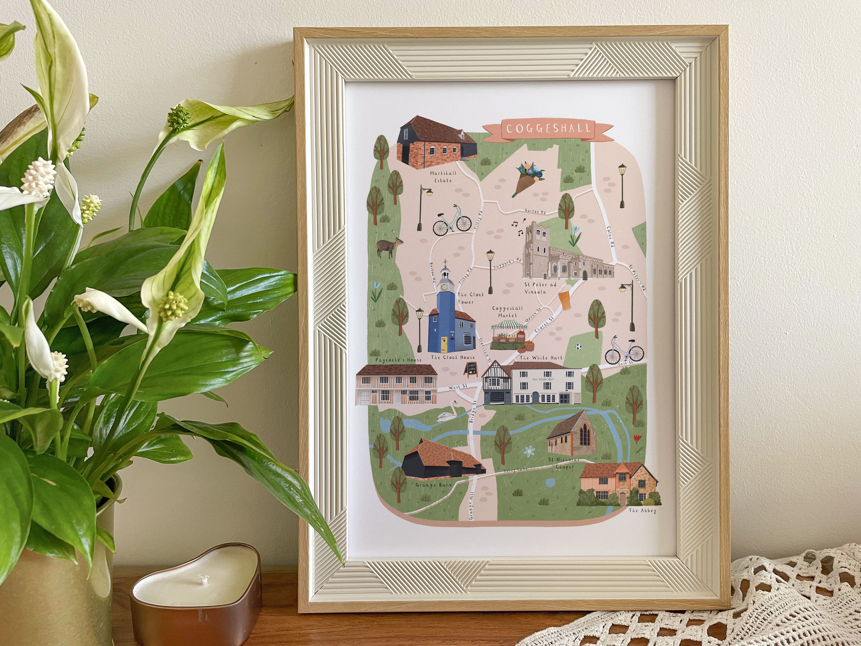 Mapa de Coggeshall Mapa ilustrado de Coggeshall Cartel de - Etsy México