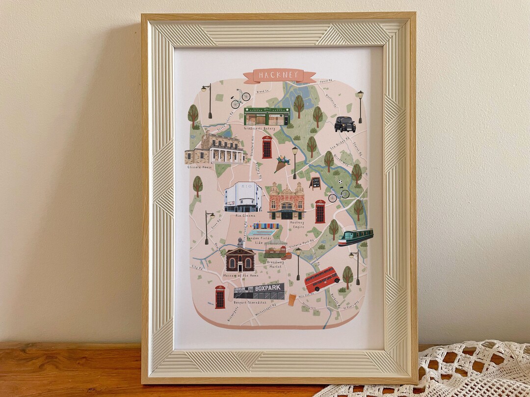 Hackney Map, Illustrated Map of Hackney, Hackney Print, Hackney Art ... Hackney Map, Illustrated Map of Hackney, Hackney Print, Hackney Art ...