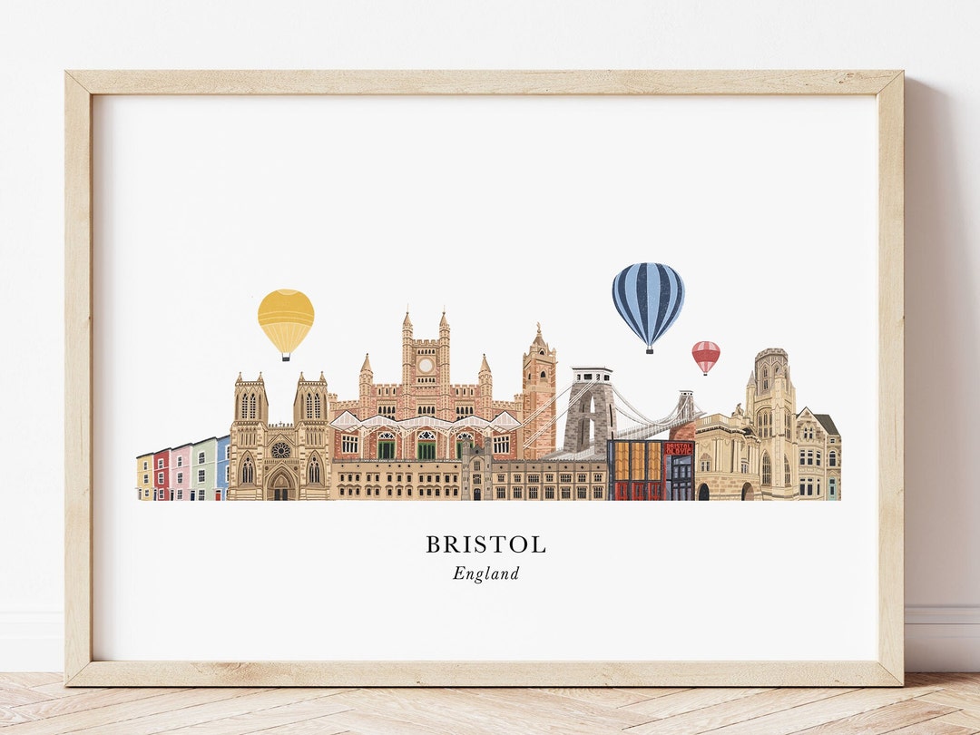Bristol Skyline Print, Bristol Cityscape, Bristol Wall Art, Bristol ...
