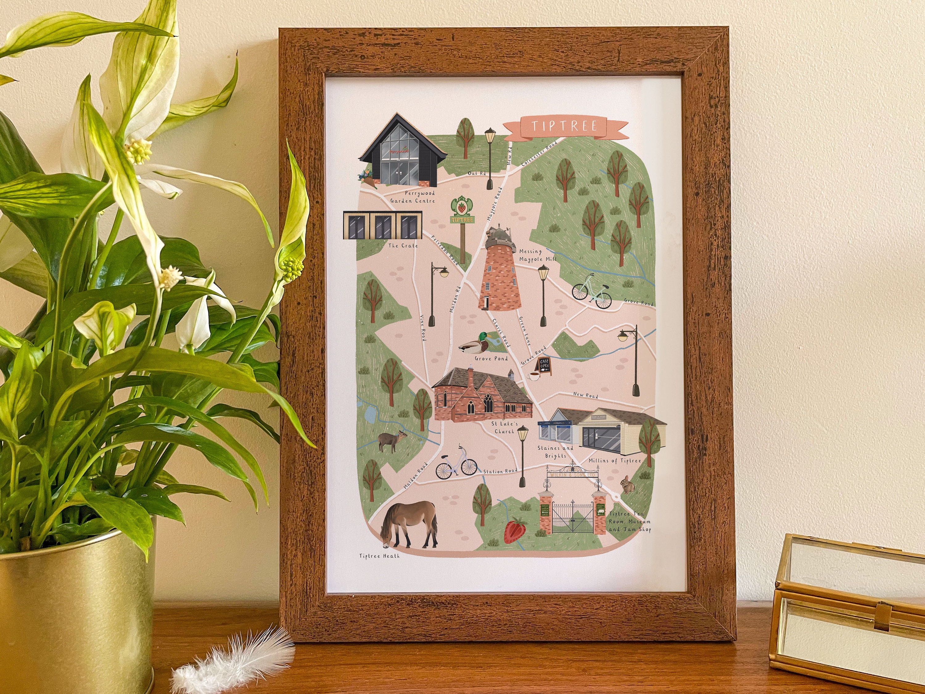 Tiptree Map Illustrated Map of Tiptree Tiptree Poster - Etsy UK